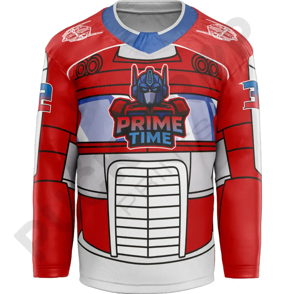 "Prime Time" Optimus Prime Transformers Custom Hockey Jersey – Puck ...